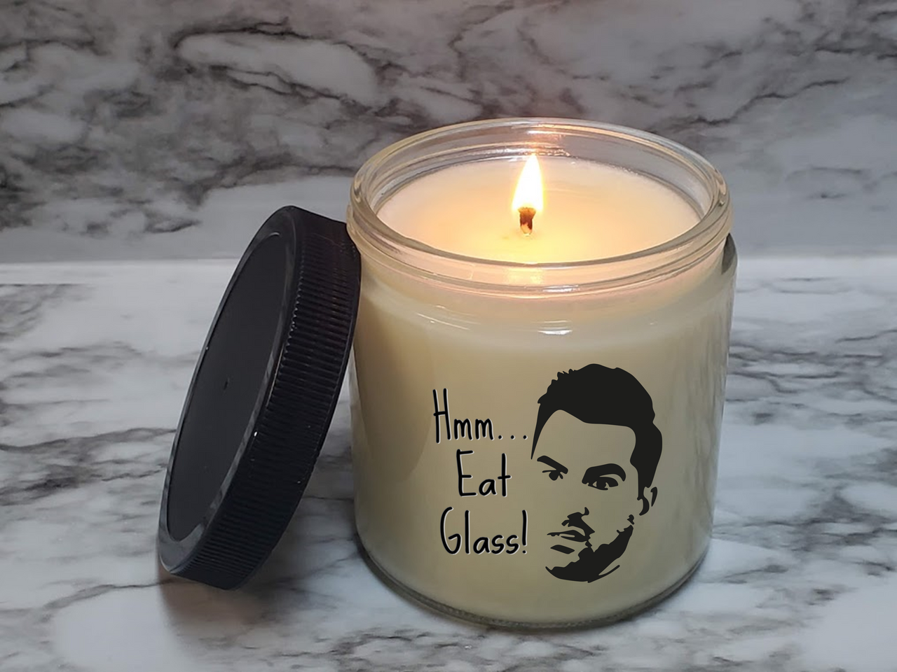David Rose | Schitt's Creek themed candle | Hmm.. Eat Glass ...