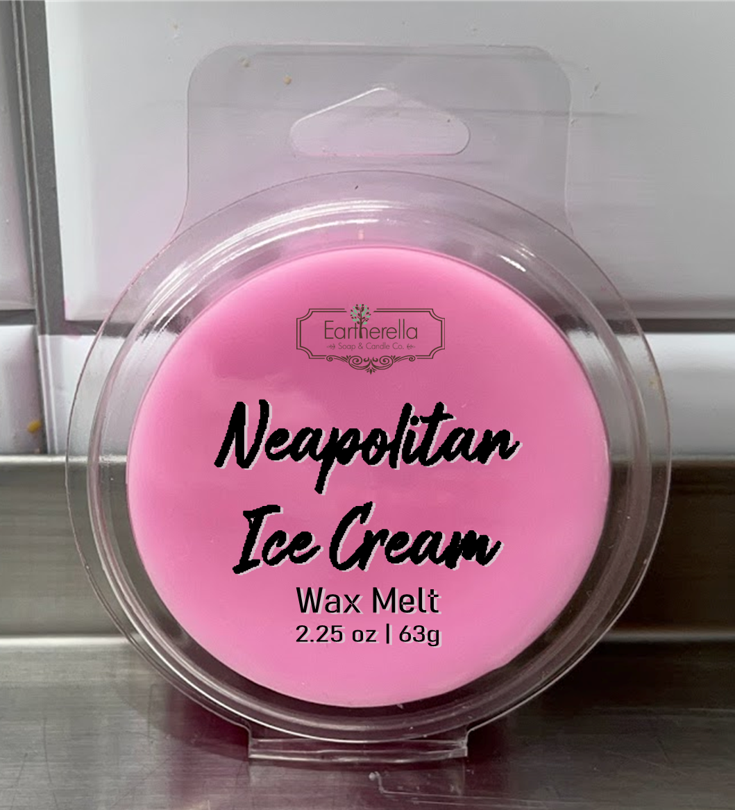 NEAPOLITAN ICE CREAM Wax Melts Tarts | Round Clamshell | 2.7 oz ...